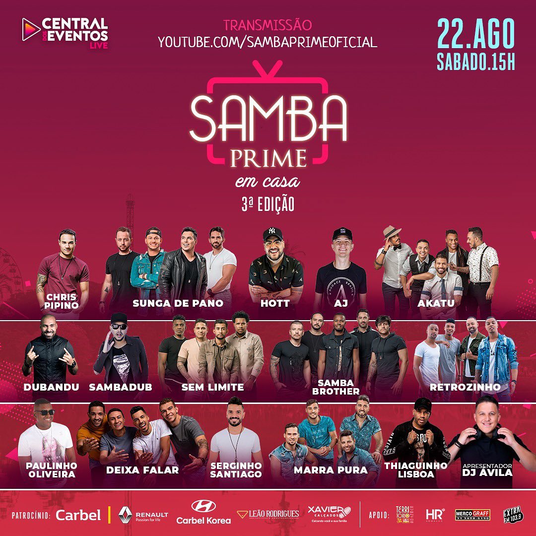 Live “Samba Prime em Casa” realiza a sua 3ªedição com artistas de BH ...